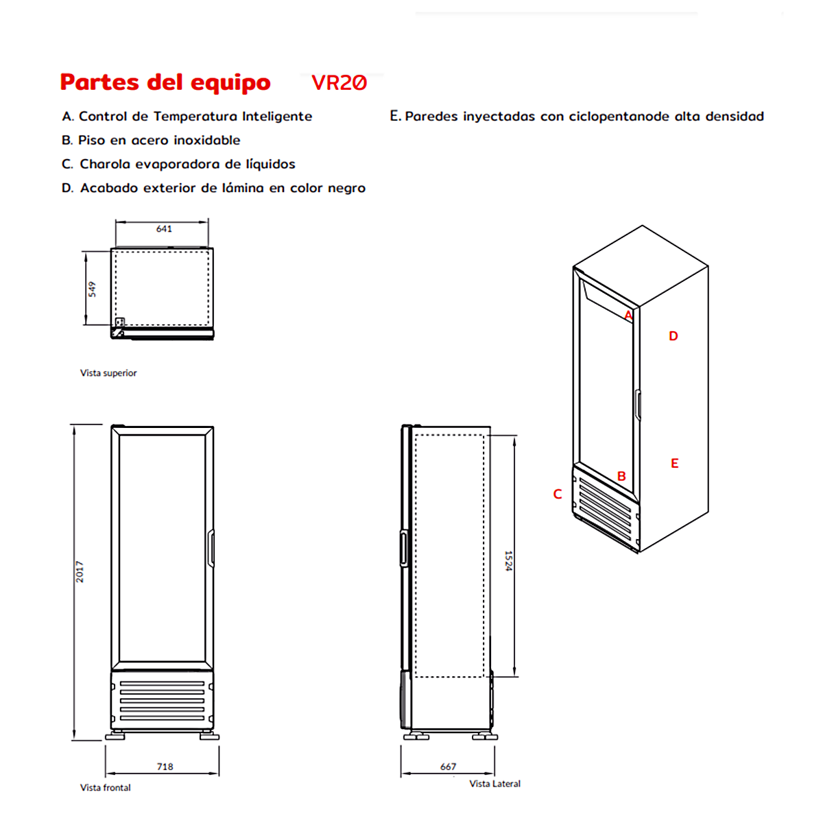 REFRIGERADOR VERTICAL 19 PIES 1 PUERTA